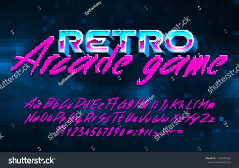 Retro Arcade Game Alphabet Font Pixel Stock Vector Royalty Free 1940875066 Shutterstock
