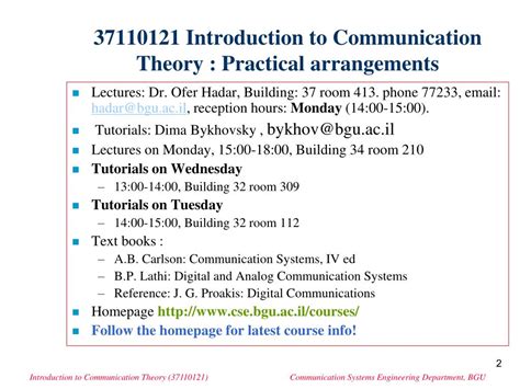 Ppt 37110121 Introduction To Communication Theory Powerpoint Presentation Id 2073456