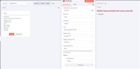 Flow For The Youtube Channel Using The Google Spreadsheet Gdrive And The Youtube Node