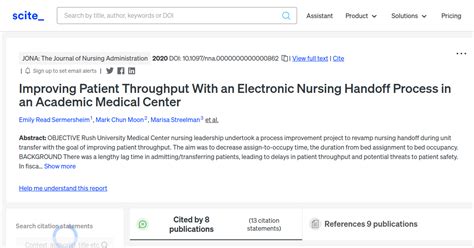 improving patient throughput with an electronic nursing handoff process
