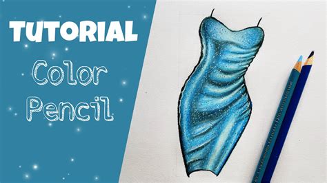 How To Draw A Dress Color Pencil Tutorial Youtube