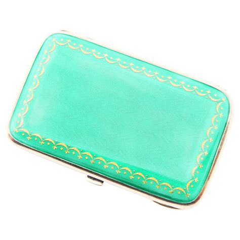 Antique Dandersen Cigarette Box Gilt 830 Silver Gree Gem