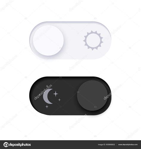 Switch Element Button Light Dark Theme Digital Toggle Symbol Day Stock