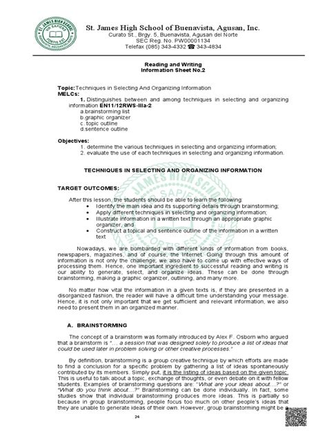 module 3 reading and writing pdf brainstorming communication