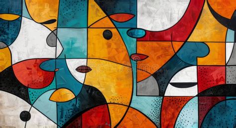 Abstract Geometric Artwork Featuring Vibrant Colors And Distinct Eye