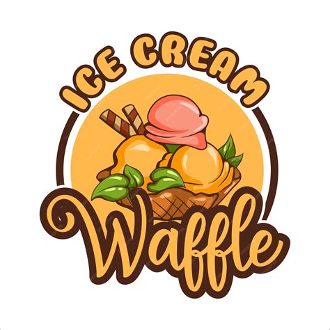 Premium Vector Vector Illustration Of Ice Cream Waffle Bowl Logo