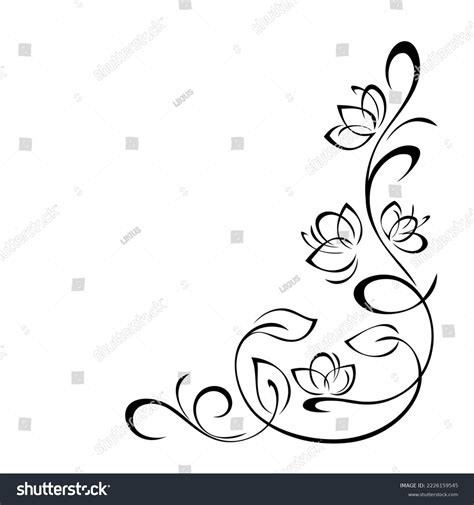Decorative Corner Design Stylized Flowers Leaves Stock Vector Royalty Free 2226159545