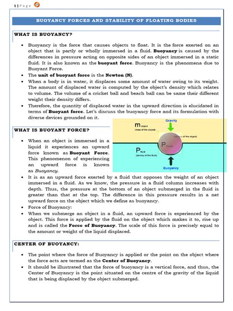 Unit 32 Buoyancy And Floatation Mcqs Pdf Buoyancy Density