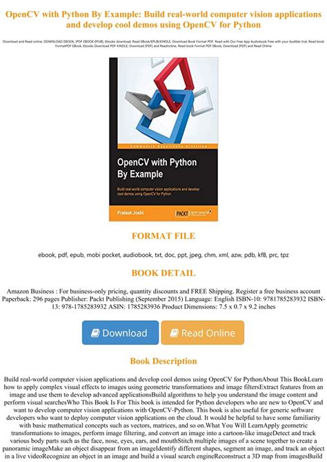 Download Pdf Opencv With Python By Example Build Real World Computer