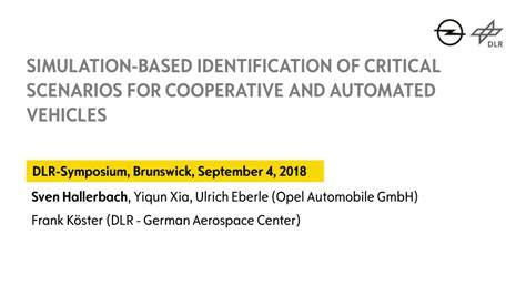 Pdf Simulation Based Identification Of Critical Scenarios For Cooperative And Automated