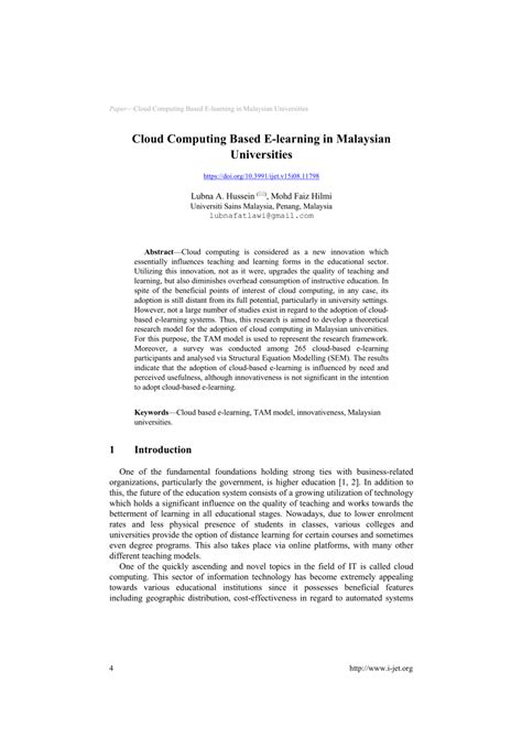 pdf cloud computing based e learning in malaysian universities