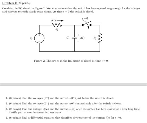Solved Problem Points Consider The RC Circuit In Chegg