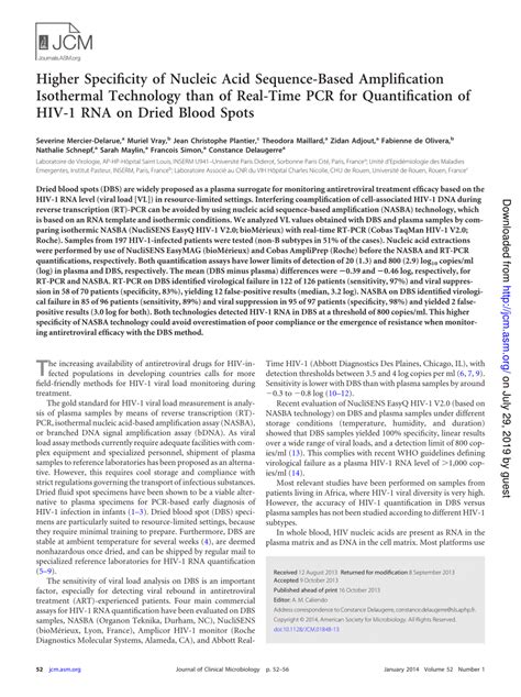 Pdf Higher Specificity Of Nucleic Acid Sequence Based Amplification Isothermal Technology Than