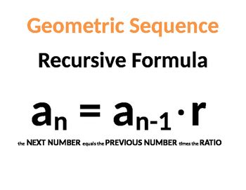 Geometric Sequence Poster By Tony Chang TPT