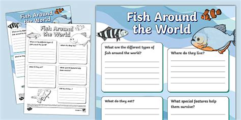 Foundation Phase English Writing Worksheet Fish Around The World