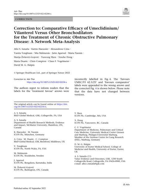 Pdf Correction To Comparative Efficacy Of Umeclidiniumvilanterol Versus Other