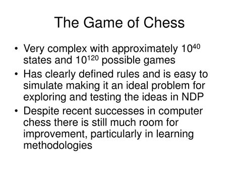 ppt applied neuro dynamic programming in the game of chess powerpoint