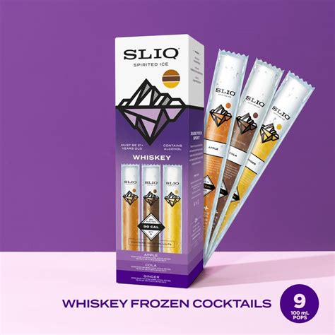 Sliq Spirited Ice Whiskey Frozen Cocktails Variety Pack 9 Single Serve 100 Ml Pops Reviews 2022
