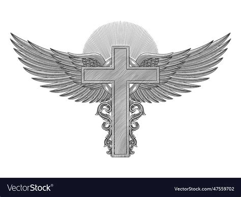 How To Draw A Cross With Wings Easy