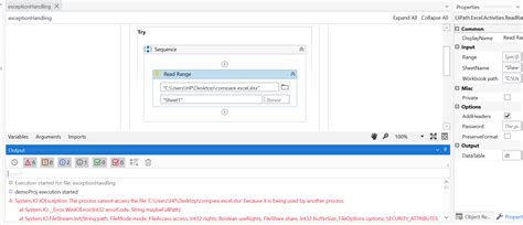 Even After Putting Excel In Try Block It Is Not Catching Exception