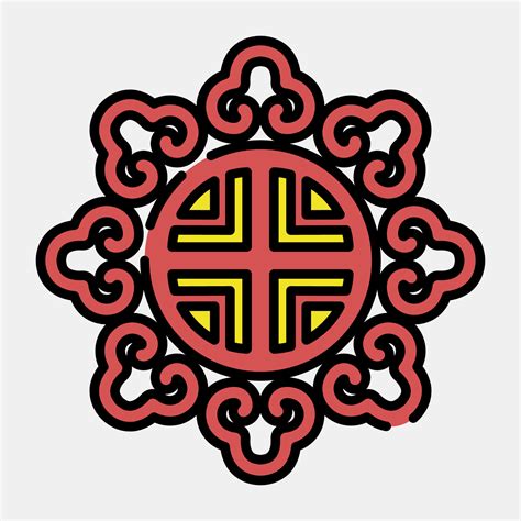 Icon Korean Traditional Ornament South Korea Elements Icons In Filled Line Style Good For