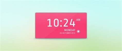 Crisp Pink Clock Widget PSD Free Vector FreeImages