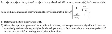 Solved Determine The Two Eigenvalues Of R Given The Tap Chegg Com