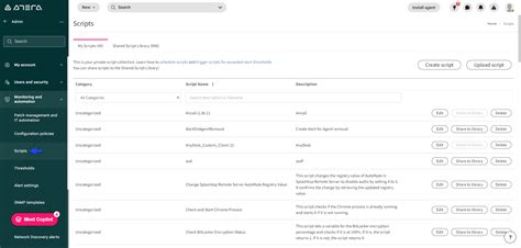 support for bash script files mac and linux atera support