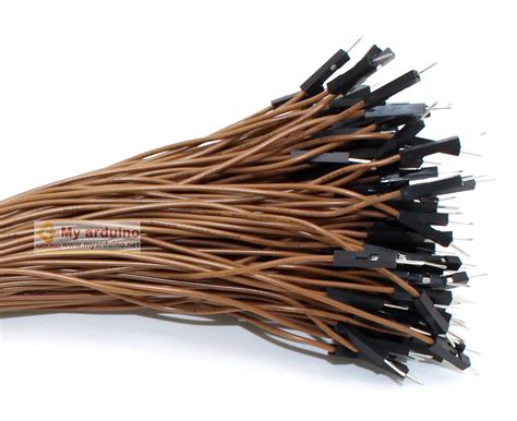 สายไฟจัมเปอร์ 20cm ผู้ ผู้ สีน้ำตาล จำนวน 10 เส้น หนาพิเศษ 24awg ขาย Arduino อุปกรณ์ Arduino