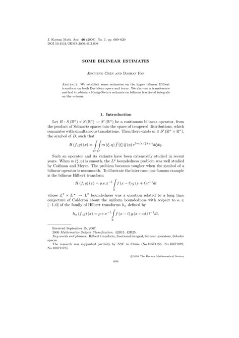 Pdf A Bilinear Estimate