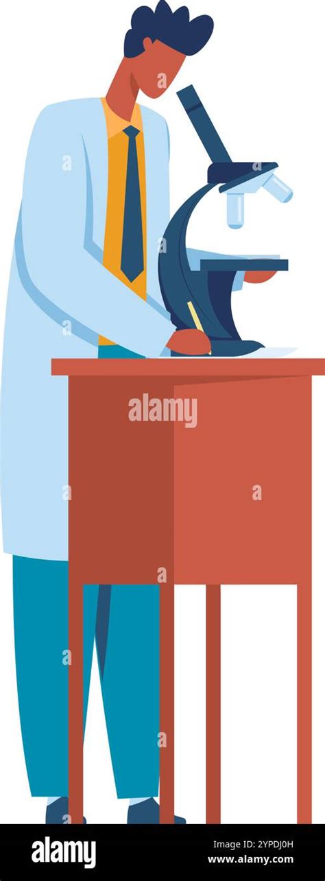 Scientist Is Conducting Research Meticulously Examining A Sample Through A Microscope In A