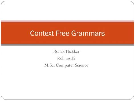 Context Free Grammars Ppt Programming Languages Computing