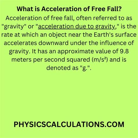 Understanding The Acceleration Of Free Fall