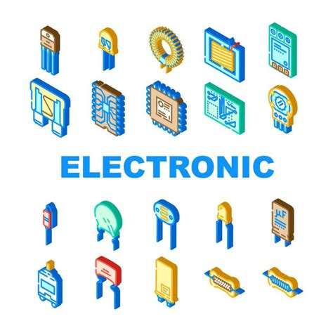 Component Electronic Chip Icons Set Vector 24238685 Vector Art At Vecteezy
