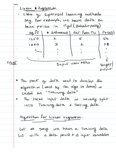 Ml Spr2025 Linear Regression Class Notes Pdf
