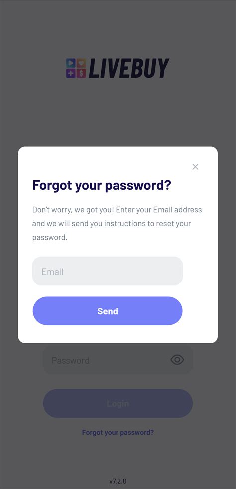 Creator App Reset Your Password Livebuy