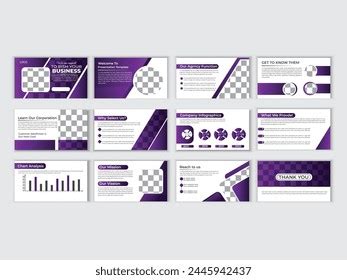 Powerpoint Presentation Templates Set Use Keynote Stock Vector Royalty Free