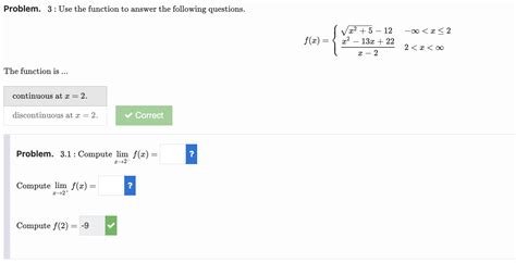 Solved Problem Use The Function To Answer The Following Chegg