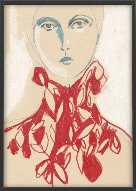 Red Pencil Drawing A Line Red Crayon Drawing Crayon Portrait