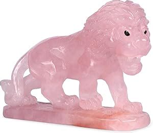 Leadgem Rose Quartz Lion Statue 27 Crystal Lion Figurine
