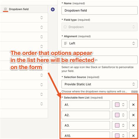 How Can Filter Ascending A Table Inside A Dropdown Field Used In An