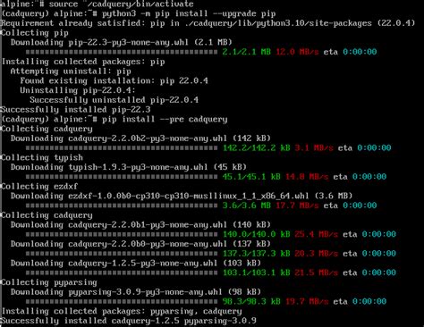 Pip Install Pre Cadquery On Alpine Musl Based Linux Appears To Be Installing Version 1