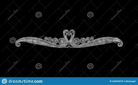 3d Ornament On Black Bg Object Dissolved White Flickering Particles Business Backdrop Science