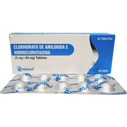 Amilorida Hidroclorotiazida Tabletas Infomerc Vademécum Farmacéutico