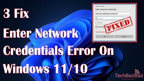 Fix Enter Network Credentials Error On Windows 1110 2023 Guide Youtube