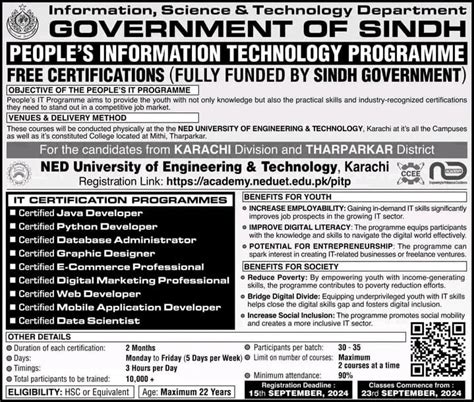 Zeeshan Zahid On Linkedin Free Learning Opportunity Karachi Tharparkar It Courses Ned