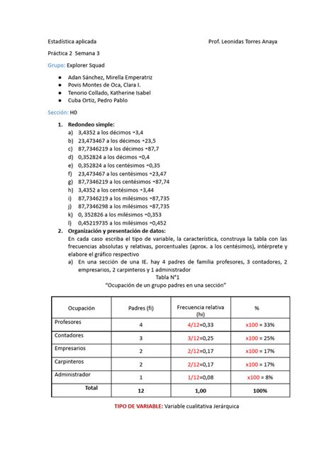 Grupo N°2 Explorer Squad PrÁctica2 Estadística L Descargar Gratis Pdf