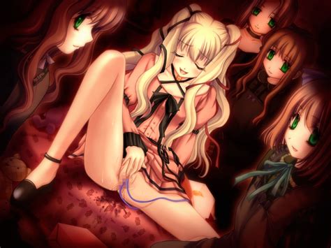 Black Cyc Gun Katana Game Cg 5girls Bell Blonde Hair Bow Censored Closed Eyes Dress