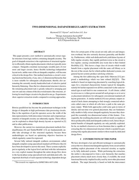 Pdf Two Dimensional Datapath Regularity Extraction