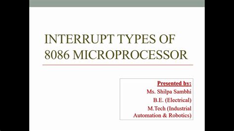 Interrupt Types Of 8086 Microprocessor Youtube